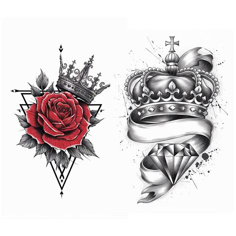 Crown Tattoo Sketch Royal Tattoo Design For Artists And Enthusiasts Etsy