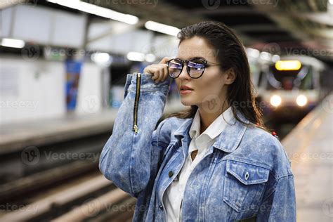 Sexy Model Is Posing On The Railway Platform Stock Photo At Vecteezy