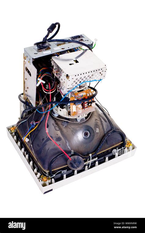 The Old Dirty Broken Monitor On A White Background Stock Photo Alamy