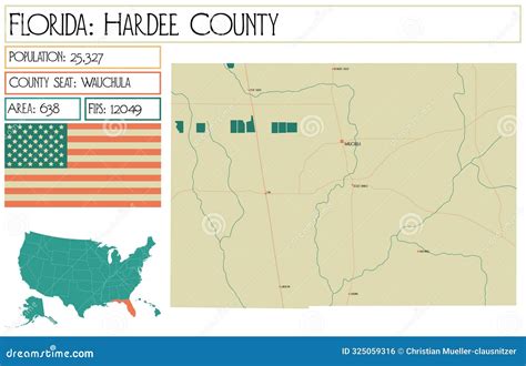 Map Of Hardee County In Florida Usa Stock Illustration Illustration