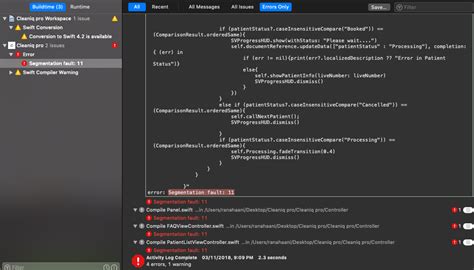 ios segmentation fault 11 xcode 10 stack overflow