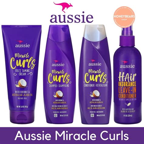 Aussie Miracle Curls For Curly Hair Shampoo Conditioner Curl Cream Leave In Conditioner