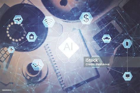 작업 테이블 데스크톱 위에 기술 테마 드로잉의 이중 노출 맨 위 보기입니다 글로벌 데이터 분석 개념 0명에 대한 스톡 사진 및 기타 이미지 Istock