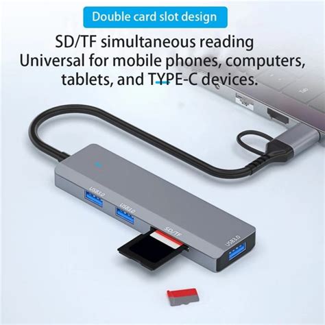ADS 310D 2 In 1 Type C USB To 3 X USB 3 0 SD TF Card Slots Multi Port Hub Alexnld Com