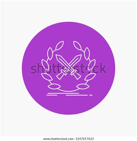 Battle Emblem Game Label Swords White Stock Vector Royalty Free 1247657623 Shutterstock