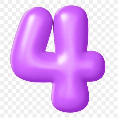 Number 4 3d Png