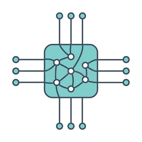 Chip Icon With Ai Neural Network Inside Stock Vector Illustration Of