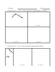 Graphical Vector Addition And Components Worksheet For Physics Course Hero