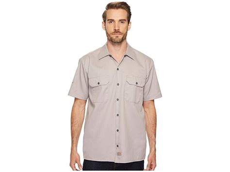 Dickies Short Sleeve Work Shirt Silver Grey Mens Short Sleeve Button Up Work This Shirt To