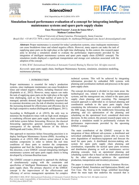 Pdf Simulation Based Performance Evaluation Of A Concept For Integrating Intelligent