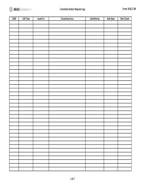 Fillable Online Corrective Action Request Log Fax Email Print PdfFiller