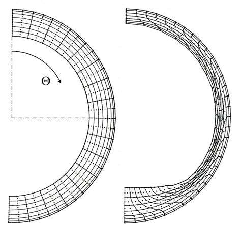 Finite Element Meshes Representing Half The Pipe Cross Section Left