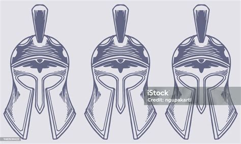 흑백 Hoplite 헬멧 벡터 일러스트레이션 고대 그리스 군인의 모자 0명에 대한 스톡 벡터 아트 및 기타 이미지 0명 군사 벡터 Istock