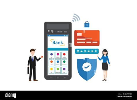 Vector Illustration Of Online Mobile Banking And Mobile Payments