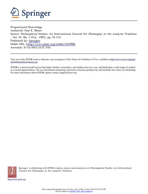Pdf Propositional Knowledge