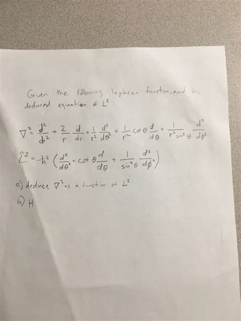 Solved Given The Following Laplacian Function And The Chegg