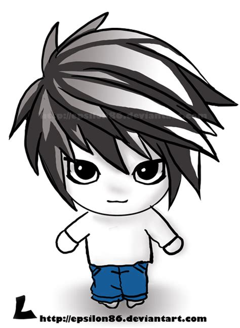 L Death Note Chibi Drawing