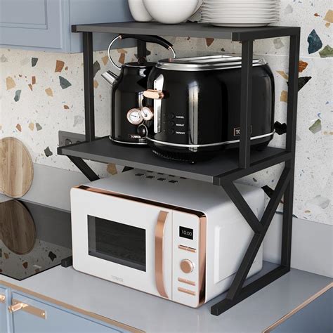 Підставка для мікрохвильової печі та побутової техніки на дві полиці у стилі ЛОФТ 54х68х37 см