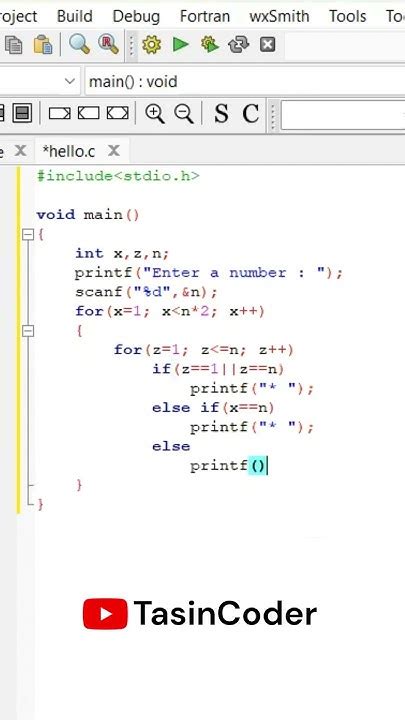 Star Pattern 27 Program In C Language Tasincoder Youtube