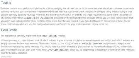 410 Hash Set Requirements Create An Implementation