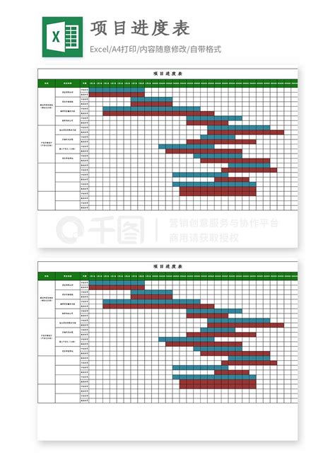 进度excel模板 项目时间进度表模板 模板免费下载 Xls格式 编号35484427 千图网