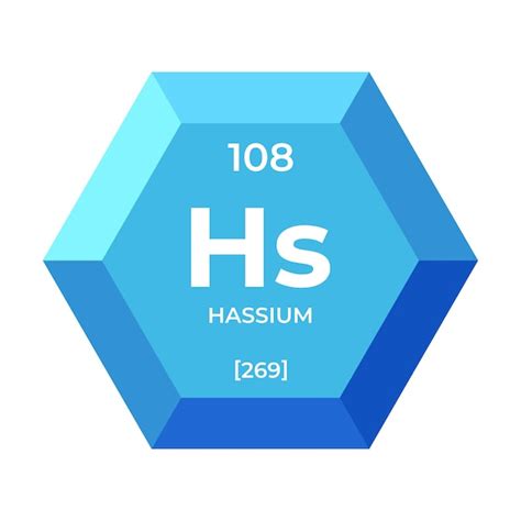Premium Vector Hassium Is Chemical Element Number 108 Of The Transition Metal Group