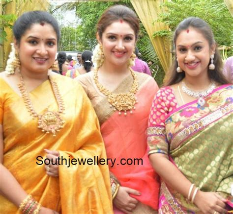 Vijayakumar Daughters In Traditional Jewellery Indian Jewellery Designs