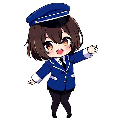 Cute Chibi Girl Flight Attendant Ai Generative 33494567 Png