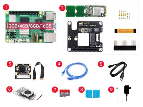 Raspberry Pi 5 8gb 树莓派5代 Bcm2712处理器 2 4ghz四核64位arm Cortex A76 【人工智能套餐b 含hailo 8 Acce A】