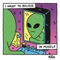 I Want To Believe In Myself Alien Sticker Discount Comic Book Service