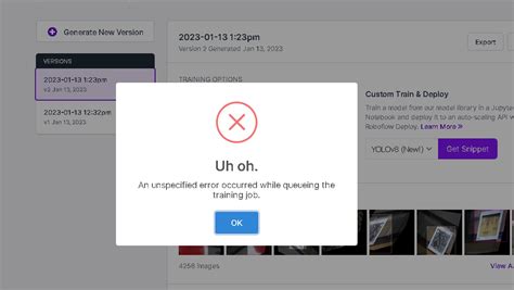 Error When Training Model Community Help Roboflow