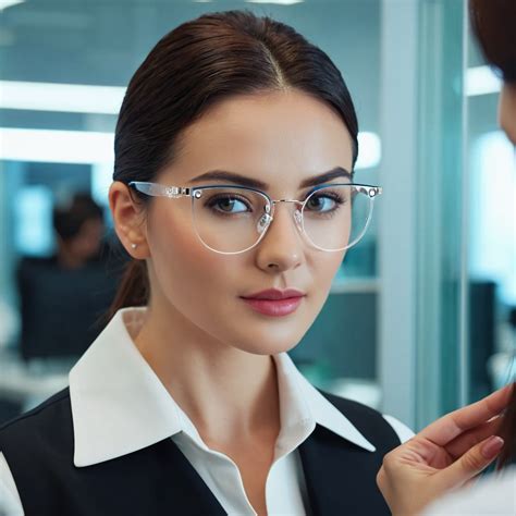 Office Lady Rimless Eyeglasses Try On Stable Diffusion Online