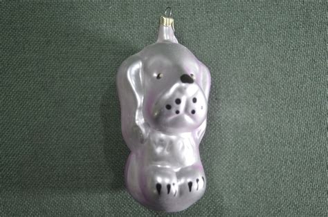 Купить Елочная стеклянная игрушка Собака щенок Стекло подвес СССР 5 цены фото описание