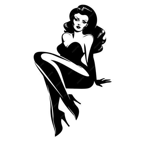 Pin Up Girl Silhouette Vector Premium Ai Generated Vector