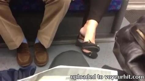 Candid Mature Shoeplay Feet Dangling Flats On Train Tnaflix Com