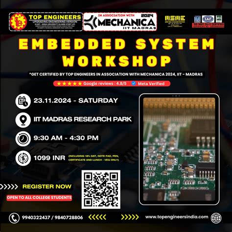 Embedded System Workshop 2024 Top Engineers Workshop Chennai