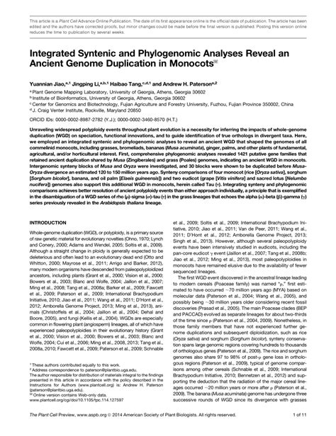 Pdf Integrated Syntenic And Phylogenomic Analyses Reveal An Ancient