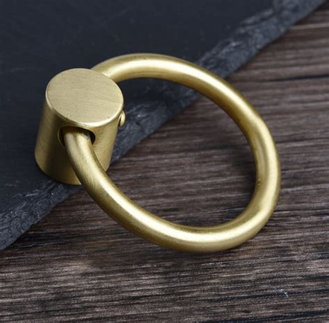 Solid Brass Material Ring Pulls Gold Brass Dresser Knobs Etsy