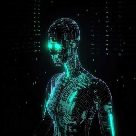 Premium Ai Image Futuristic Web Tech Human Matrix Robot Concept For Digital Database