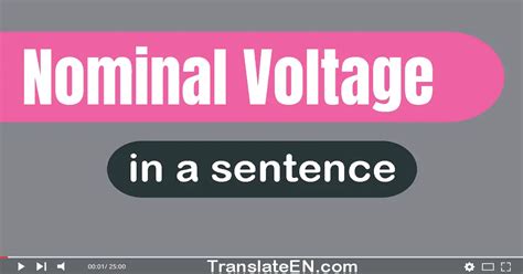 Nominal Voltage In A Sentence