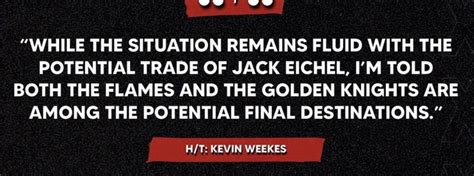 Hockey30 Selon Les Infos De Kevin Weekes Jack Eichel