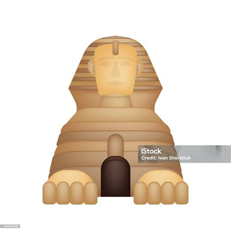 이집트 스핑크스 아이콘 흰색 배경에 고립 된 웹 디자인에 대한 이집트 스핑크스 벡터 아이콘의 만화 3차원 형태에 대한 스톡 벡터 아트 및 기타 이미지 Istock