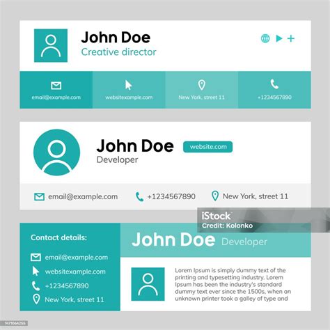 이메일 서명 템플릿 디자인 회사 메일 비즈니스 전자 메일 서명 벡터 배너 개념에 대한 스톡 벡터 아트 및 기타 이미지 개념