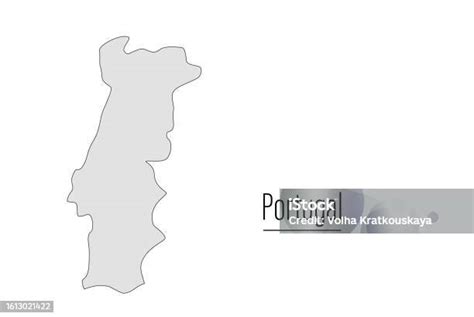 포르투갈 국가 등고선 지도 국가 모양 유럽 국가 Eu의 주의지도 실루엣 국가 그리기 배경입니다 포르투갈어 지도 테두리 벡터 그림 국가 지리적 지역에 대한 스톡 벡터 아트 및