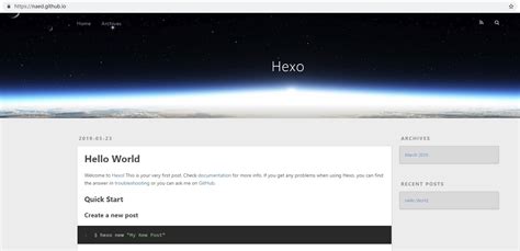 Hexo Github Pages搭建个人博客 Naeds Space