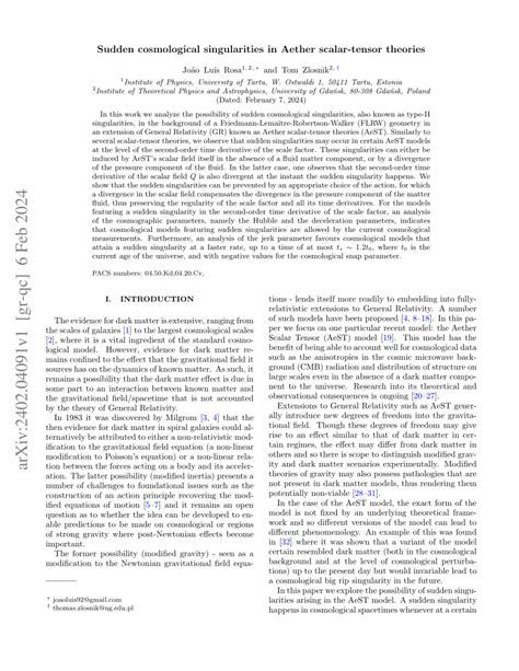 Pdf Sudden Cosmological Singularities In Aether Scalar Tensor Theories