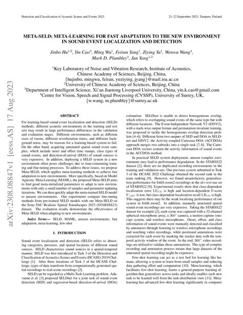meta seld meta learning for fast adaptation to the new environment in sound event localization