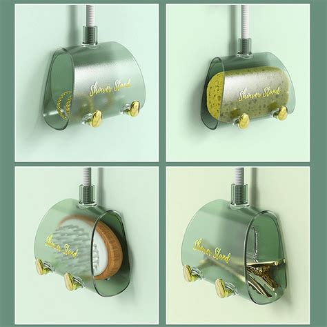 Badu Bg 360° регулируем държач за душ глава Залепваща стойка за душ глава със закачалка Държач