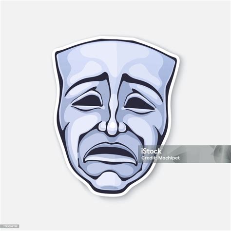 연극 드라마 마스크입니다 비극 배우를위한 빈티지 오페라 마스크 얼굴은 부정적인 감정을 표현 마스크에 대한 스톡 벡터 아트 및