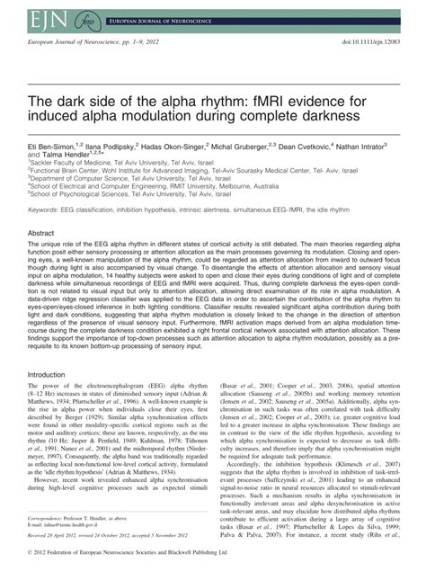 Pdf The Dark Side Of The Alpha Rhythm Fmri Evidence For Induced